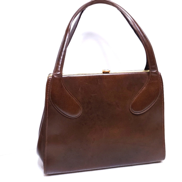 Diva | Bags | Vintage Diva Brown Leather Kisslock Bag | Poshmark